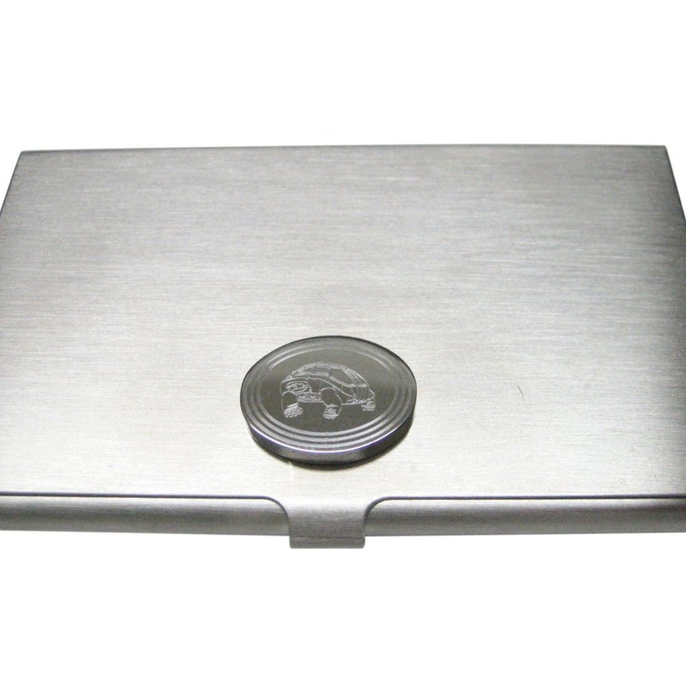 Oval Tortoise Turtle Business Card Holder - Gem